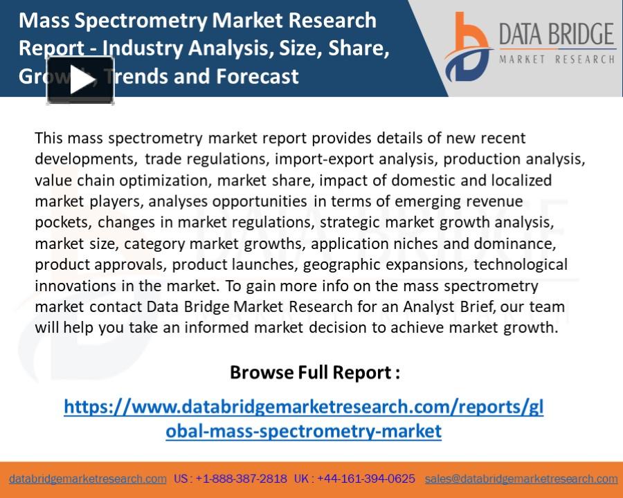 Mass Spectrometry Market presentation | free to download