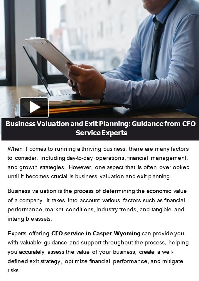Business Valuation and Exit Planning: Guidance from CFO Service Experts ...