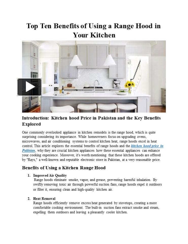 PPT – Top Ten Benefits of Using a Range Hood in Your Kitchen PowerPoint ...