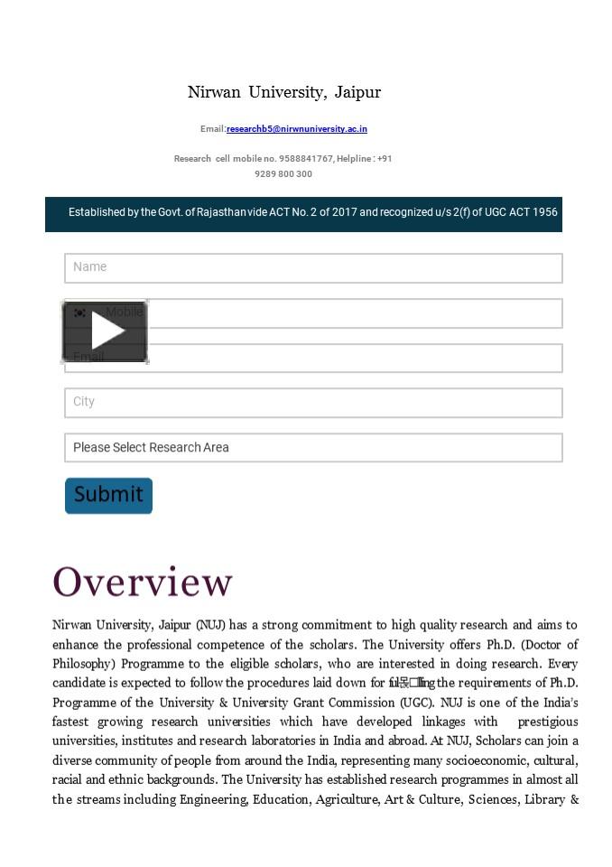 PPT – PHD in Education in Rajasthan - Nirwan University PowerPoint ...