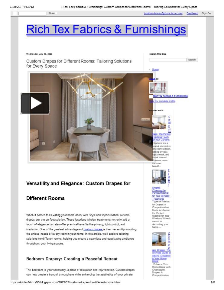 PPT – Custom Drapes for Different Rooms: Tailoring Solutions for Every ...