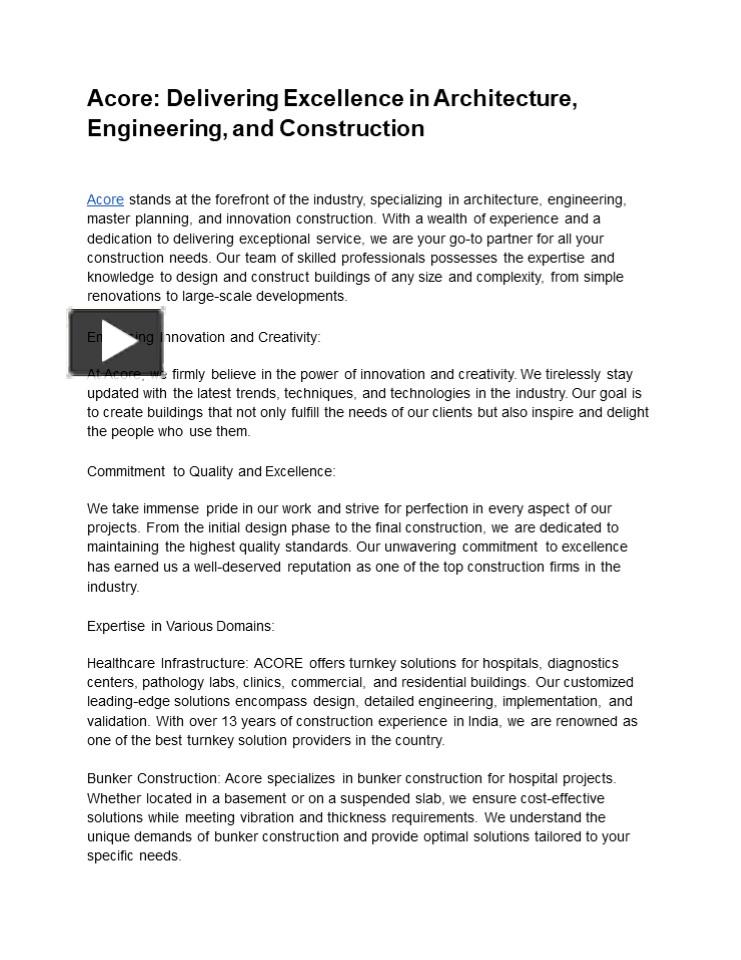 PPT – Acore Transforms Hospital Interior Solutions with Innovative ...