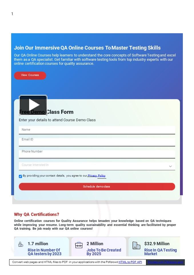 Join Our Immersive QA Online Courses To Master Testing Skills ...