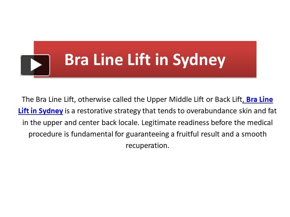 Bra Line Lift in Sydney presentation | free to download