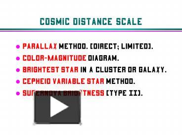Cosmic Distance Scale presentation | free to download