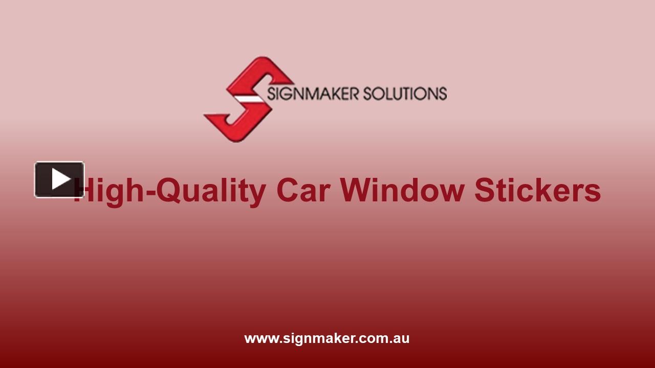 High-Quality Car Window Stickers presentation | free to download