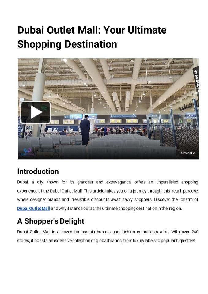 PPT – Dubai Outlet Mall: The Ultimate Shopping Destination PowerPoint ...