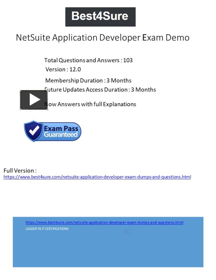 PPT – NetSuite Application Developer Exam Dumps and Practice Tests ...