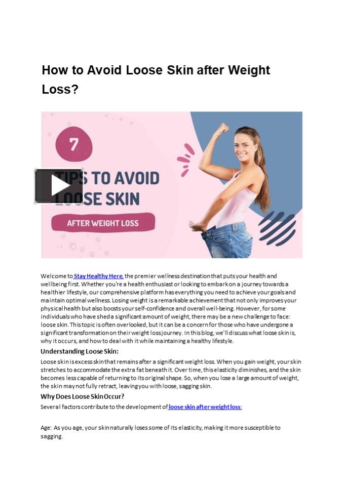 How to Avoid Loose Skin after Weight Loss? presentation | free to download