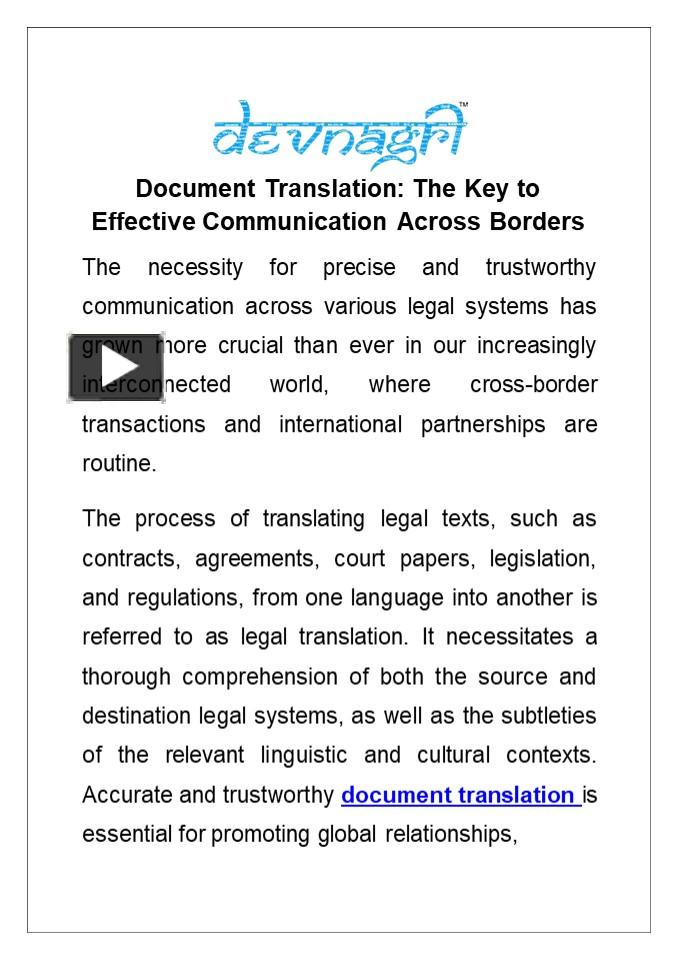 PPT – Document Translation: The Key to Effective Communication Across ...
