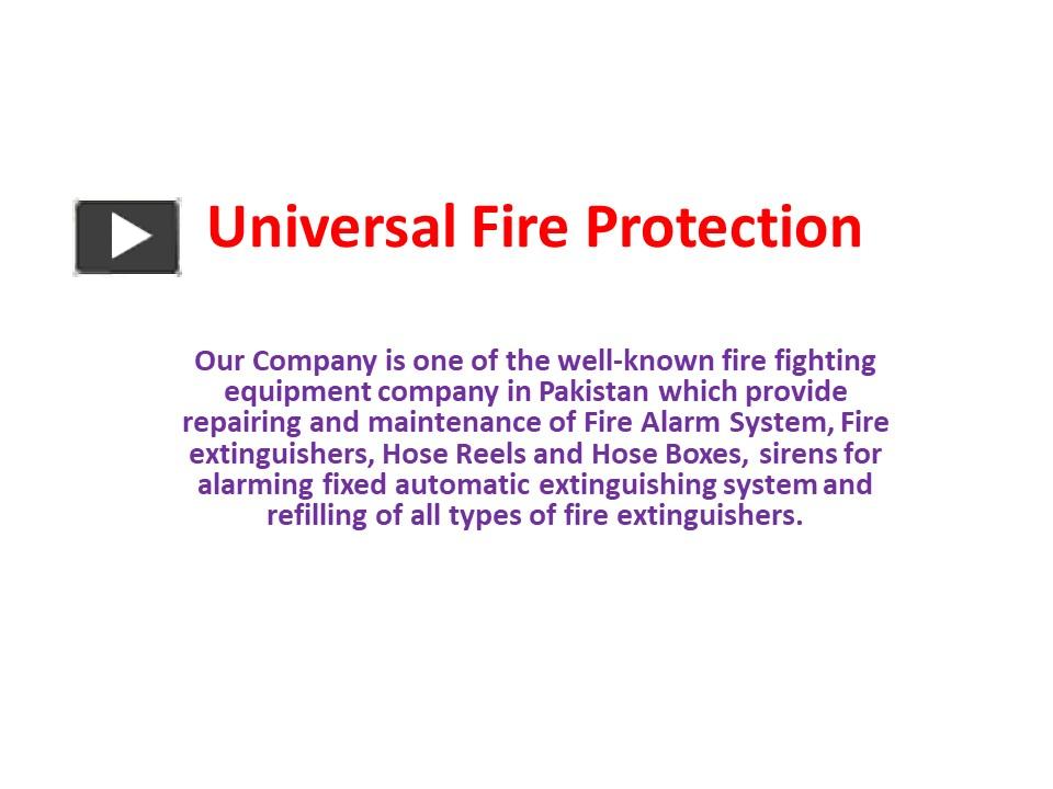 Fire protection safety equipment's presentation | free to download