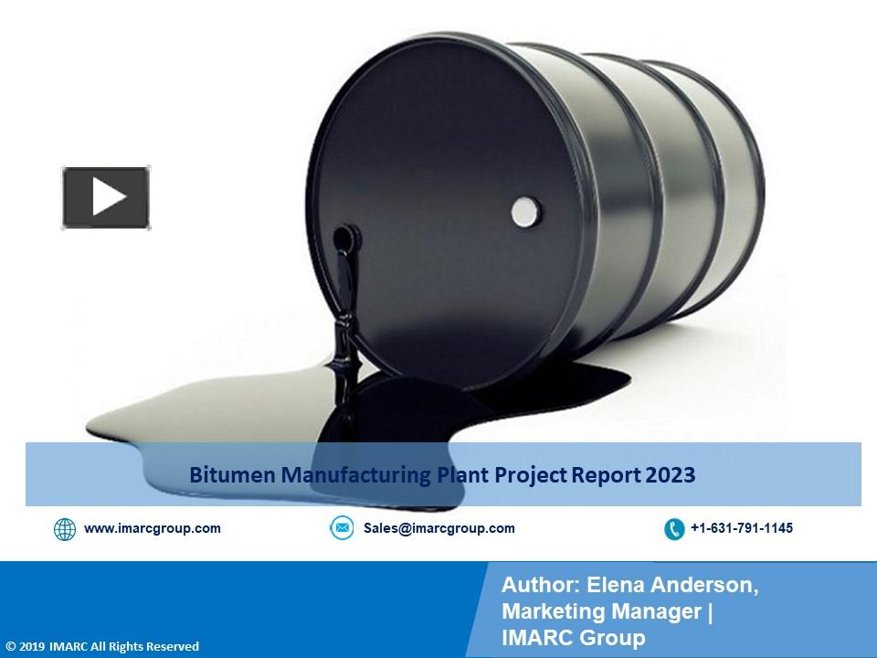 Bitumen Manufacturing Plant Project Report 2023: Manufacturing Process ...