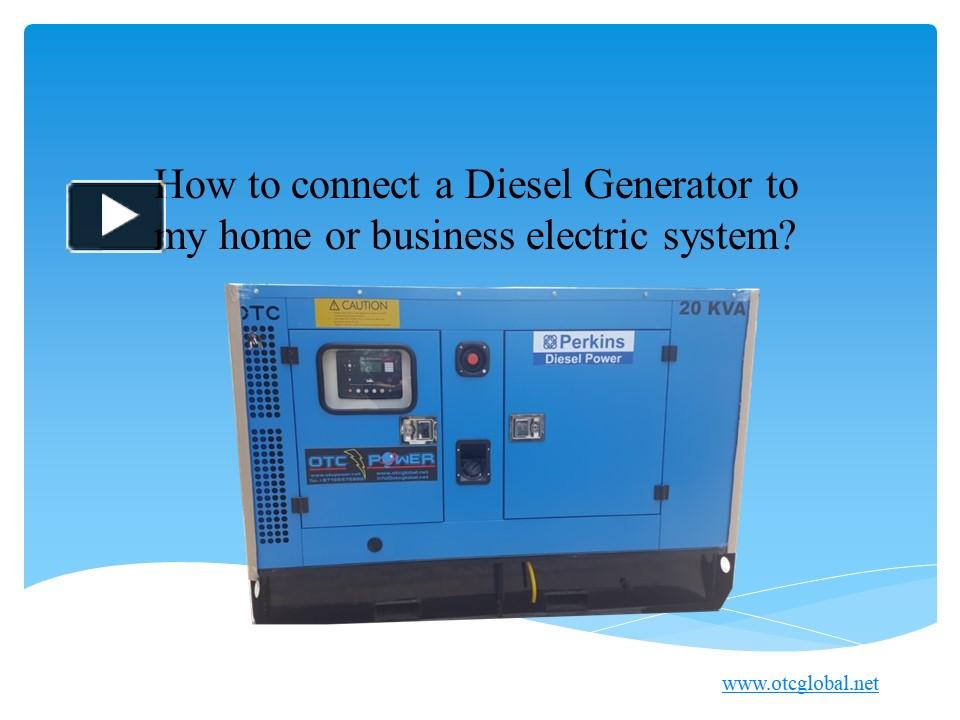 How to connect a diesel generator to my home or business electric ...