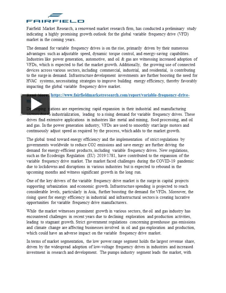 PPT – Key Factors Driving the Growth of the Variable Frequency Drive ...