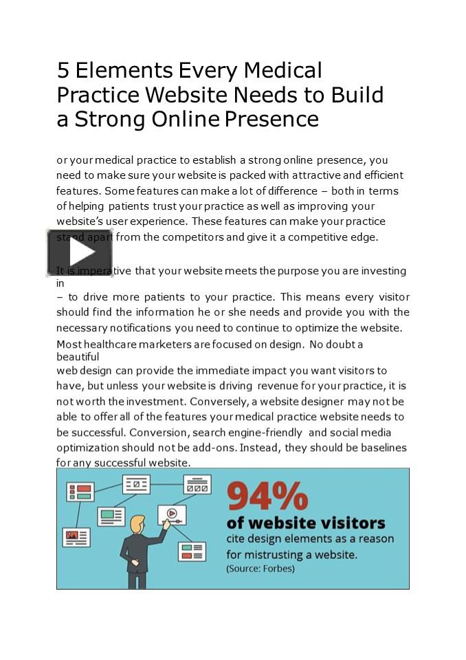 5 Elements Every Medical Practice Website Needs to Build a Strong ...