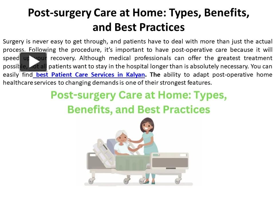 Types of Post-Operative Care at Home Their Benefits, and Recommended ...
