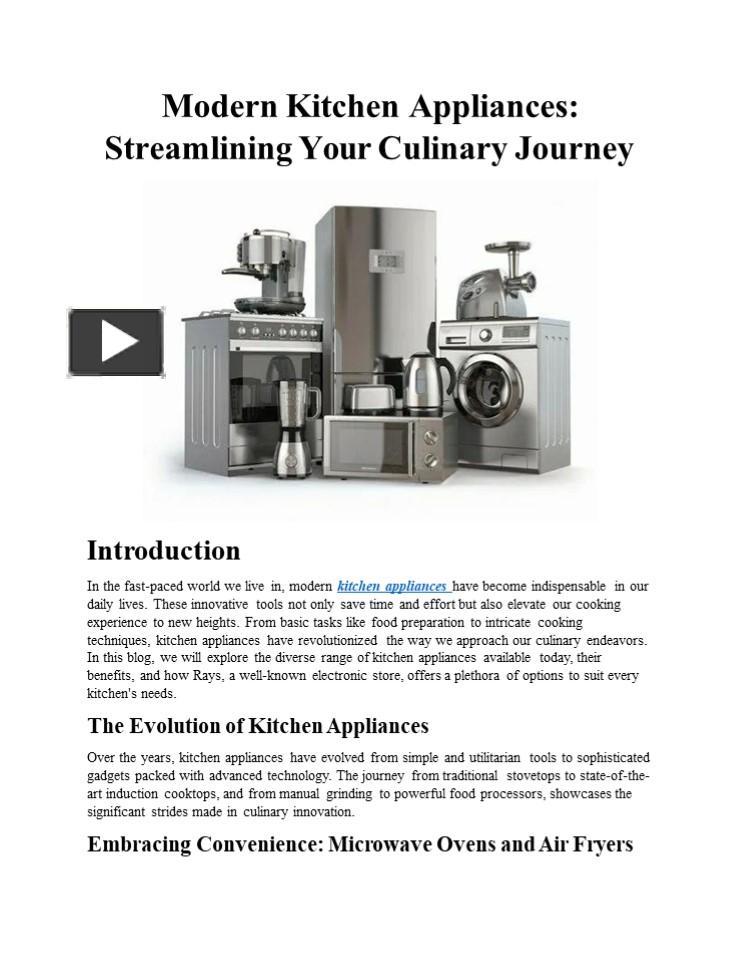Modern Kitchen Appliances: Streamlining Your Culinary Journey ...