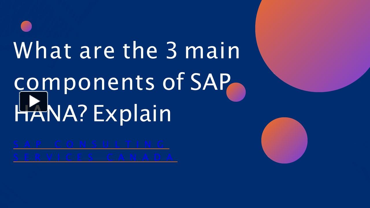 PPT – What are the 3 main components of SAP HANA? Explain PowerPoint ...