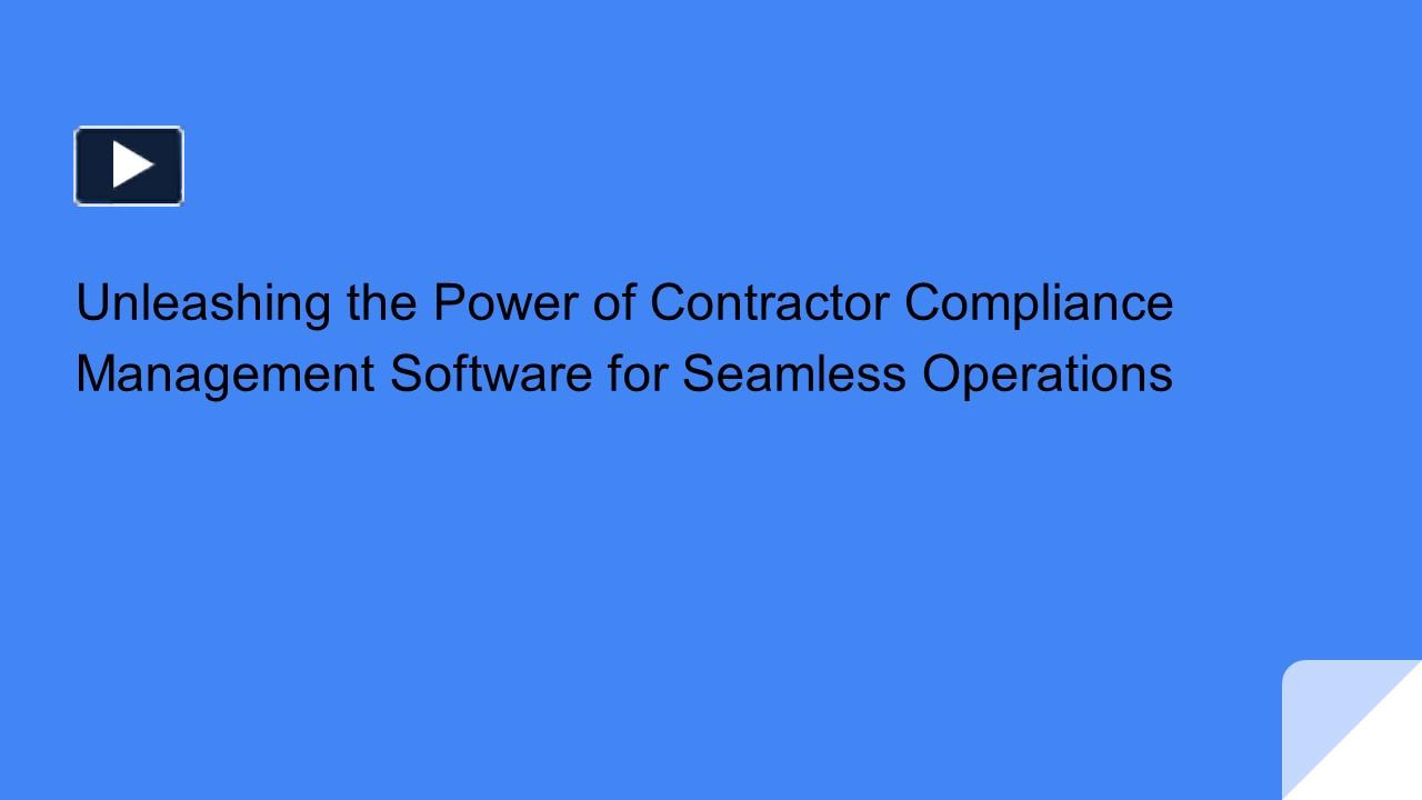 Contractor Compliance Management software 3 presentation | free to download