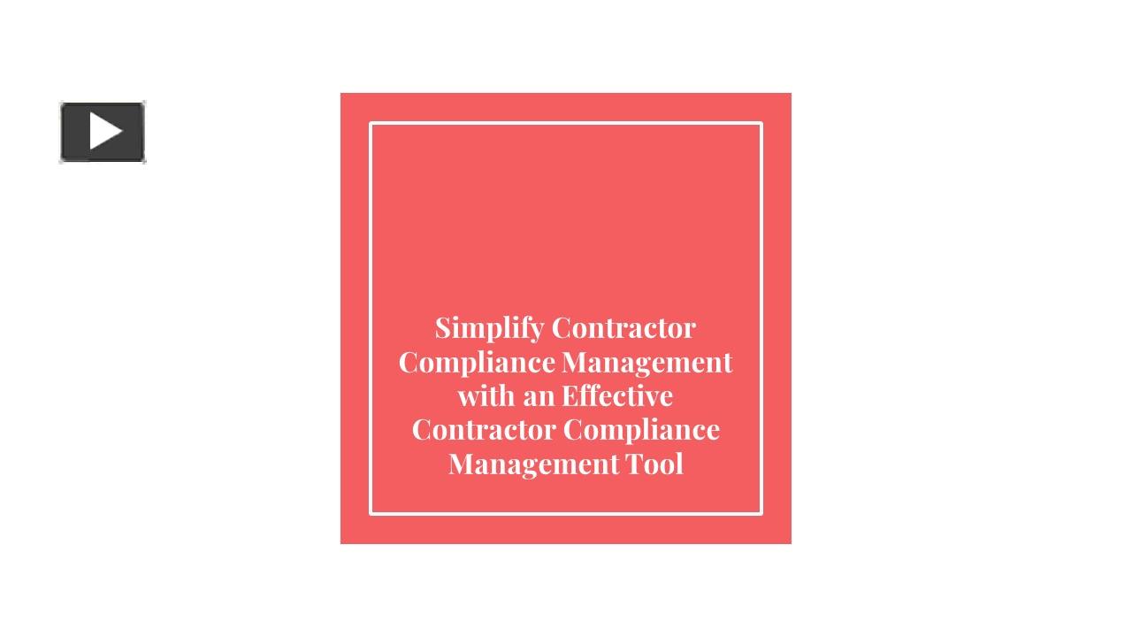 PPT – Contractor Compliance Management tool 3 PowerPoint presentation ...