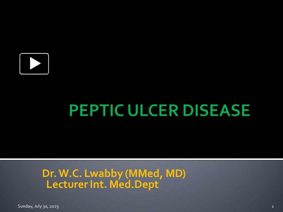 Peptic ulcer disease presentation | free to download