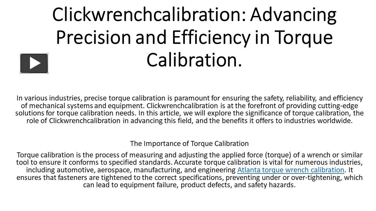 PPT – Atlanta torque wrench calibration PowerPoint presentation | free ...