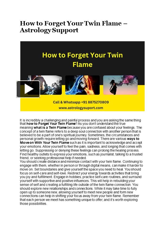 PPT – How to Forget Your Twin Flame - Astrology Support PowerPoint ...