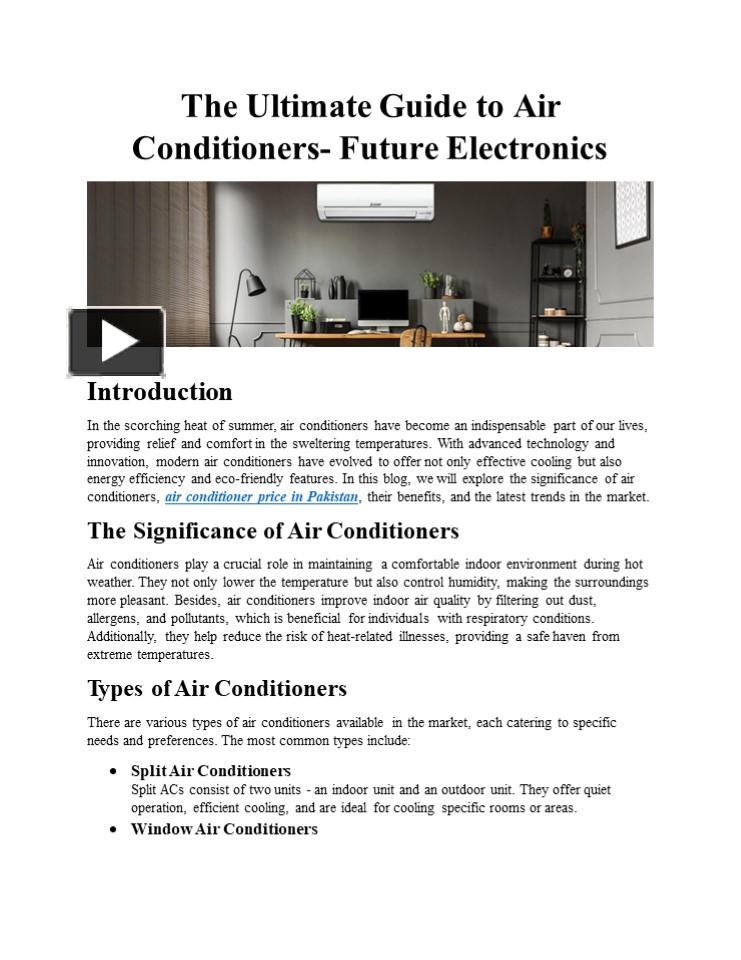 PPT – The Ultimate Guide to Air Conditioners- Future Electronics ...