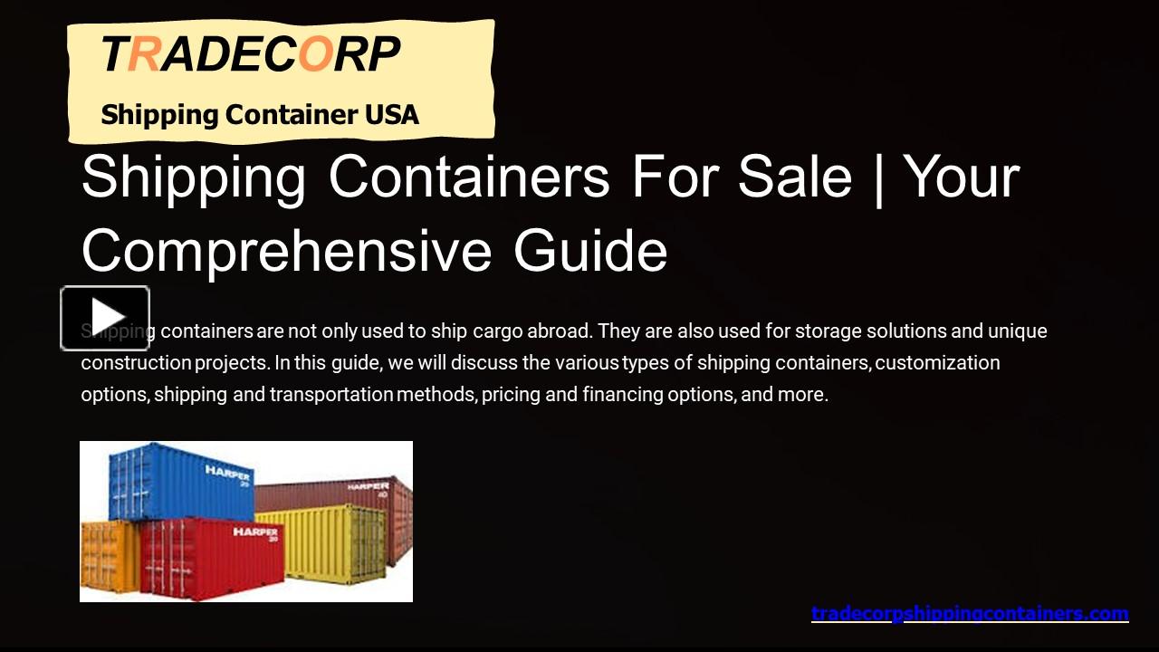PPT – Looking for Shipping Containers for Sale? PowerPoint presentation ...