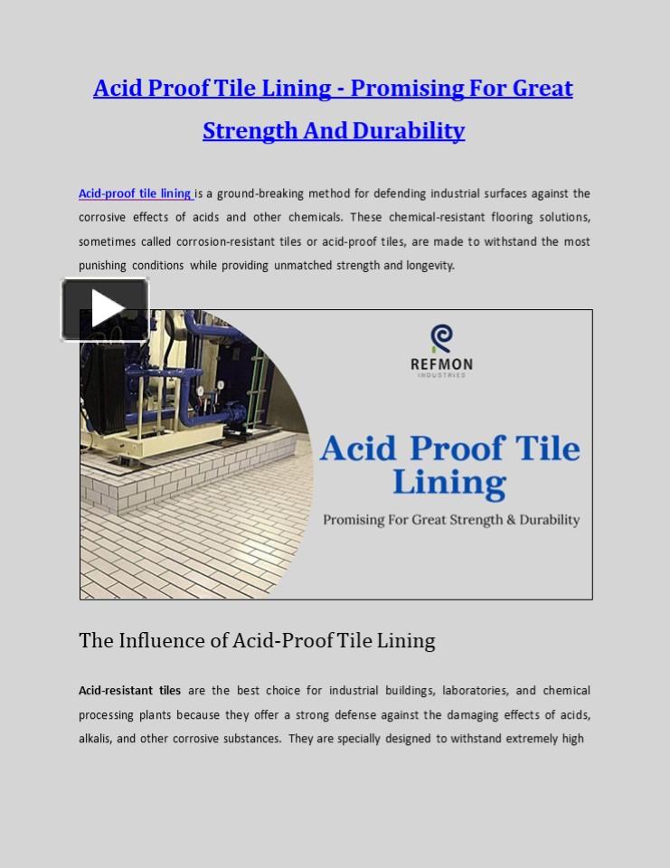 PPT – Acid Proof Tile Lining - Promising For Great Strength And ...