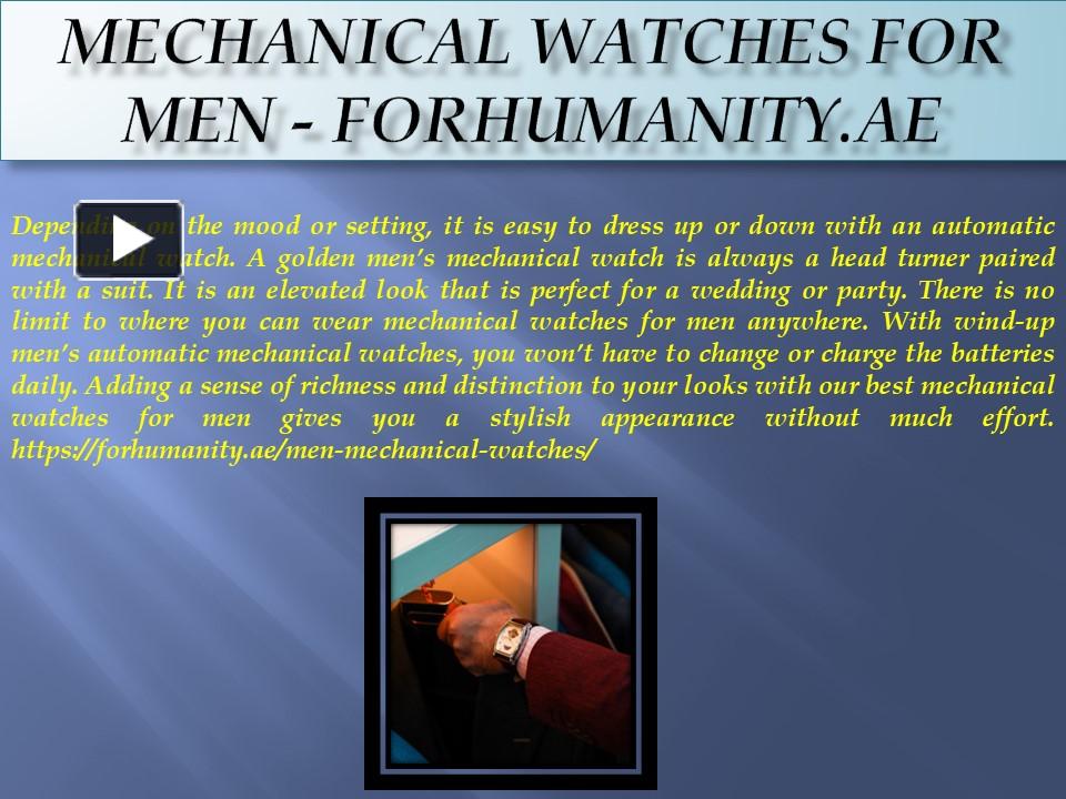 Mechanical Watches for Men - forhumanity.ae presentation | free to download