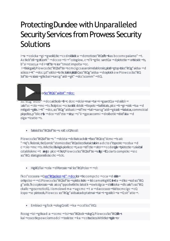 PPT – Protecting Dundee with Unparalleled Security Services from ...