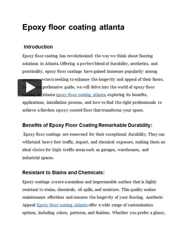PPT – Epoxy floor coating atlanta PowerPoint presentation | free to ...