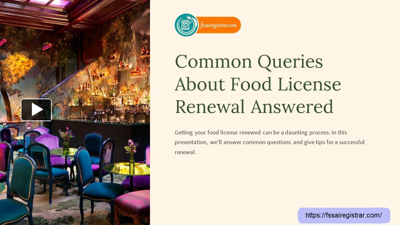 PPT – Queries About Food License Renewal PowerPoint presentation | free ...