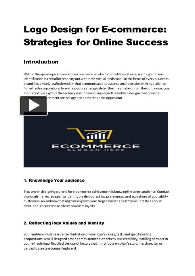 Logo Design for E-commerce: Strategies for Online Success (1 ...