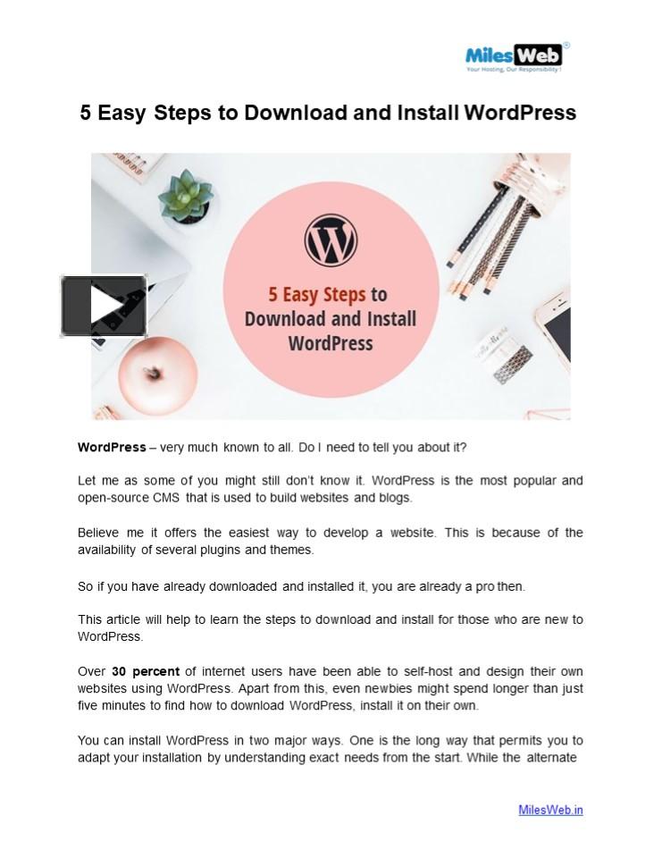 How To Download and Install WordPress presentation | free to download
