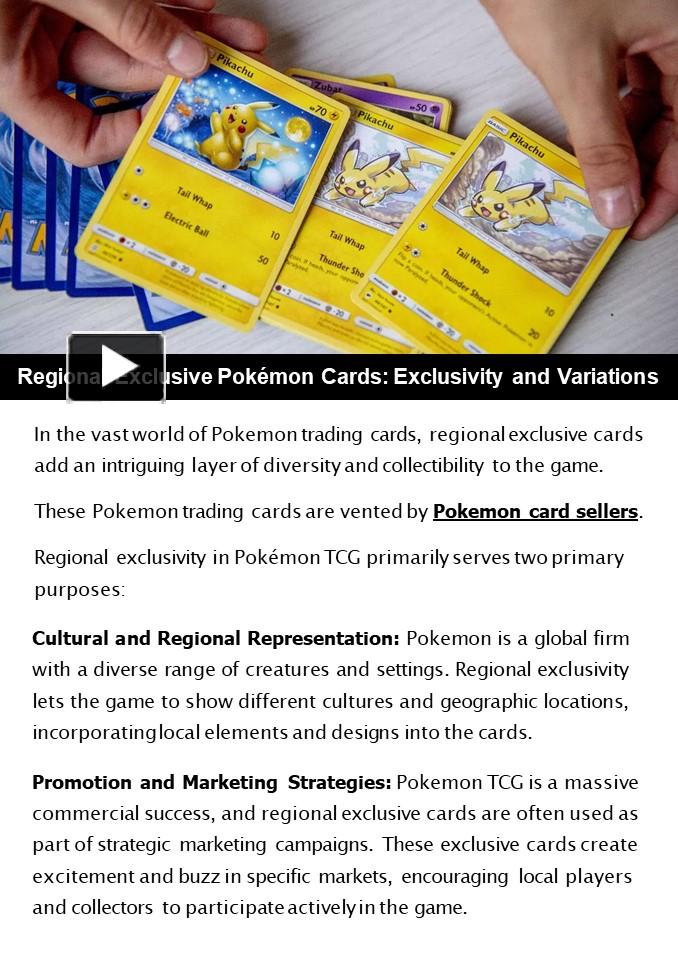 PPT – Regional Exclusive Pokemon Cards: Exclusivity and Variations ...