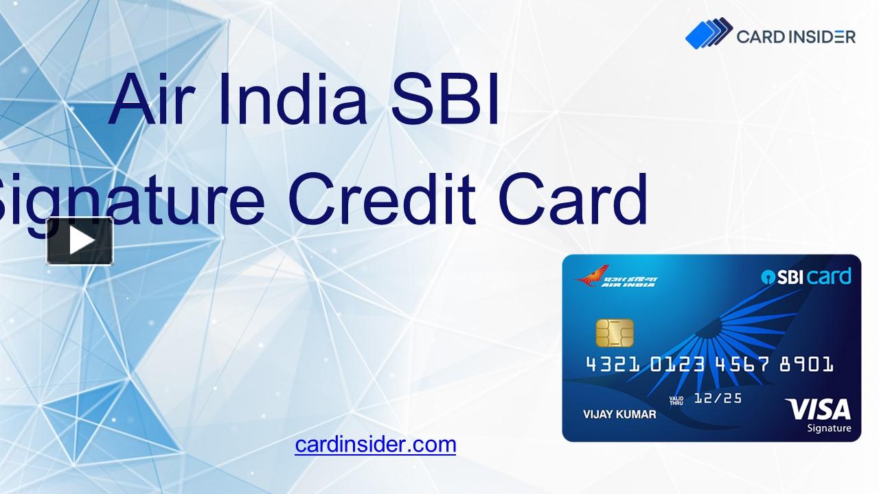 Air India SBI Signature Credit Card presentation | free to download