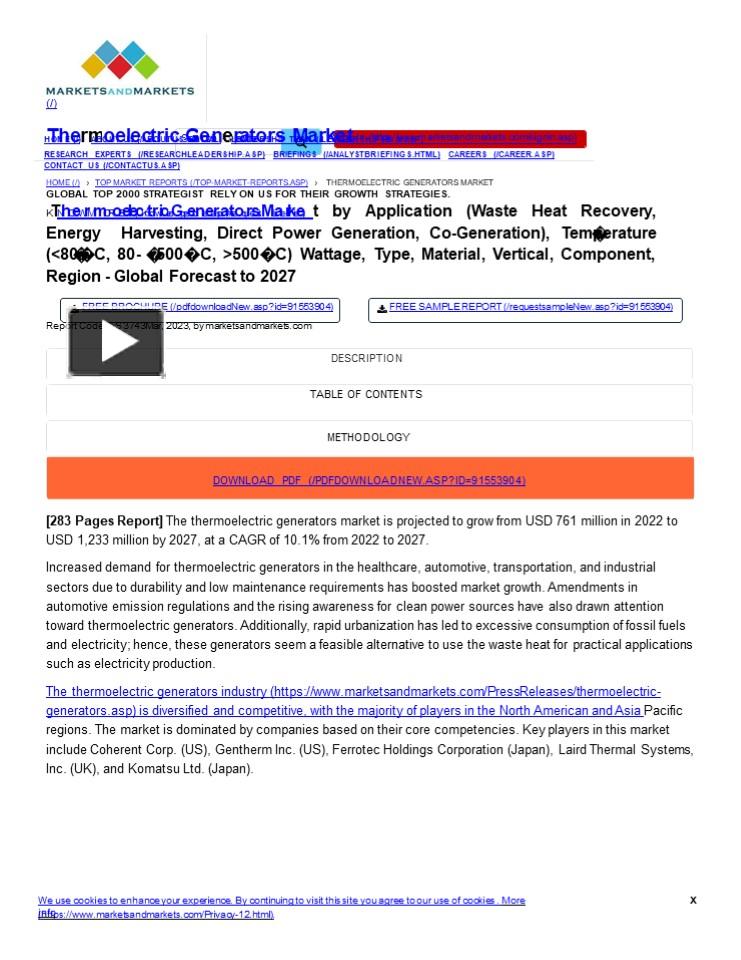PPT – Thermoelectric Generators Market Size, Growth Drivers ...
