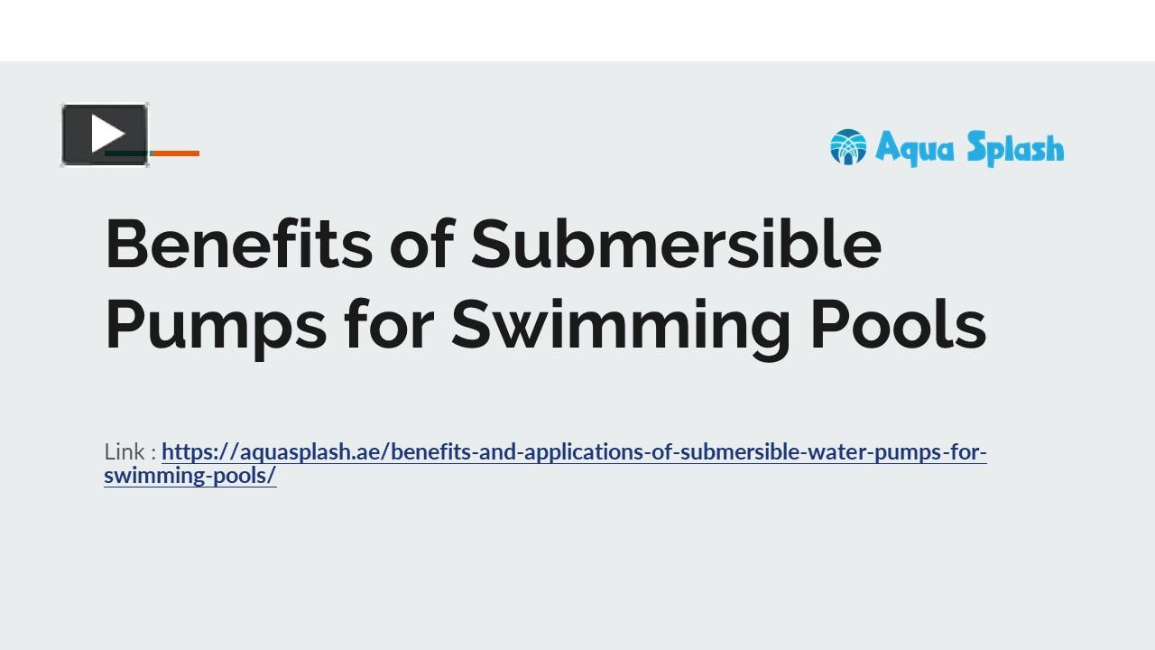 PPT – Submersible Pump Benefits: Pool Water Circulation & Maintenance ...