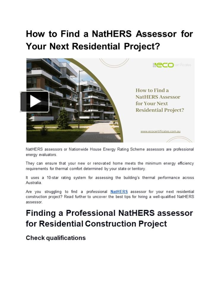 How to Find a NatHERS Assessor for Your Next Residential Project ...