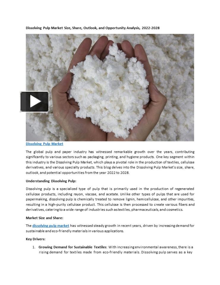 Dissolving Pulp Market presentation | free to download