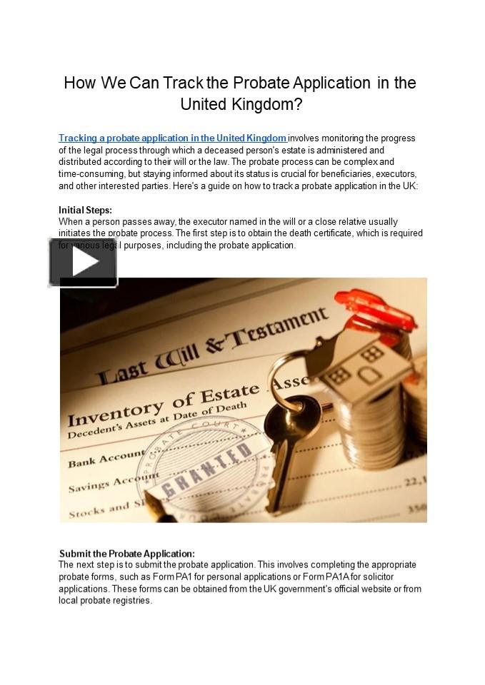 PPT – How We Can Track the Probate Application in the United Kingdom ...