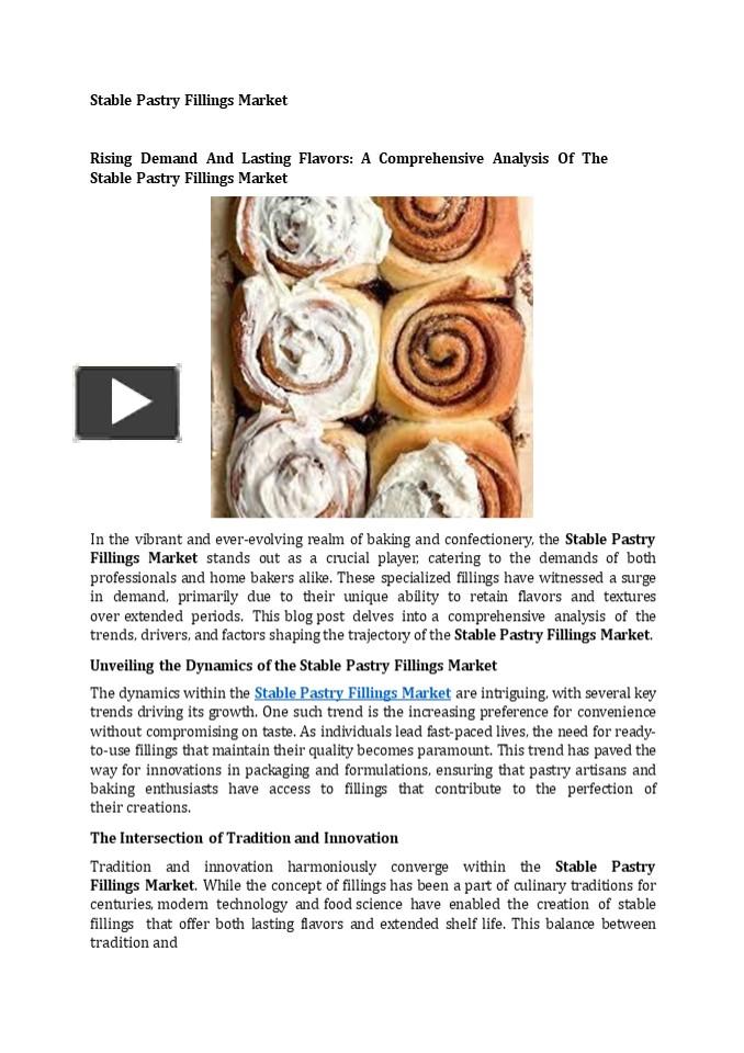 PPT – Stable Pastry Fillings Market PowerPoint presentation | free to ...