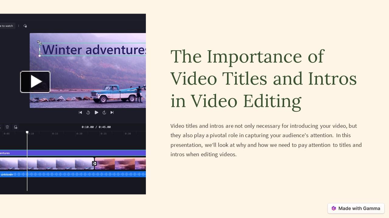 Relevance of Video Titles and Intros in Video Editing presentation ...