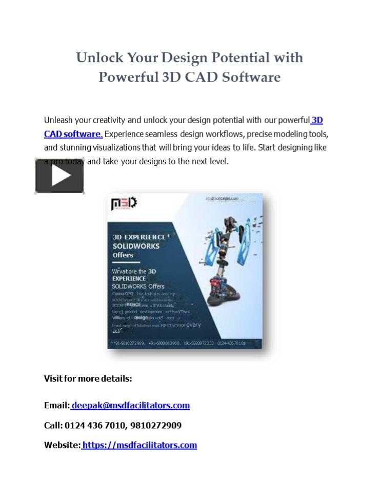 PPT – Unlock Your Design Potential with Powerful 3D CAD Software ...