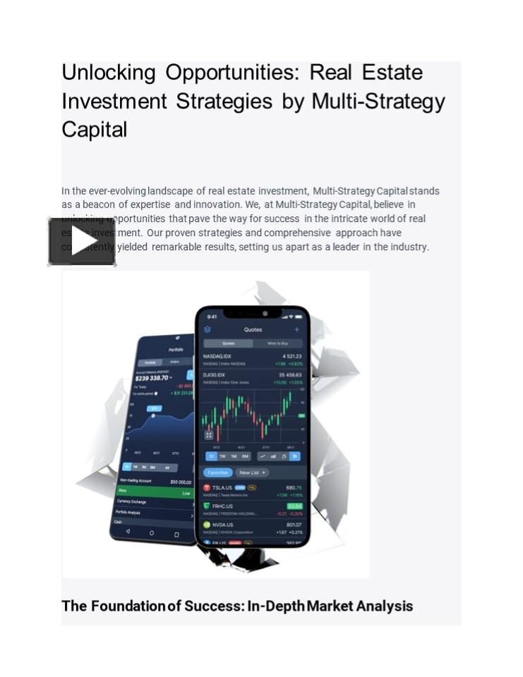 Real Estate Investment Strategies by Multi-Strategy Capital ...