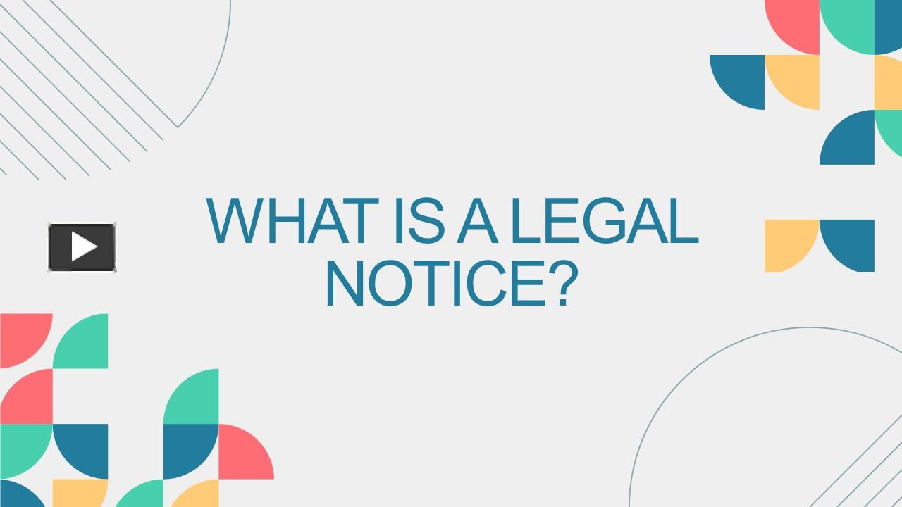 What is a Legal Notice? presentation | free to download