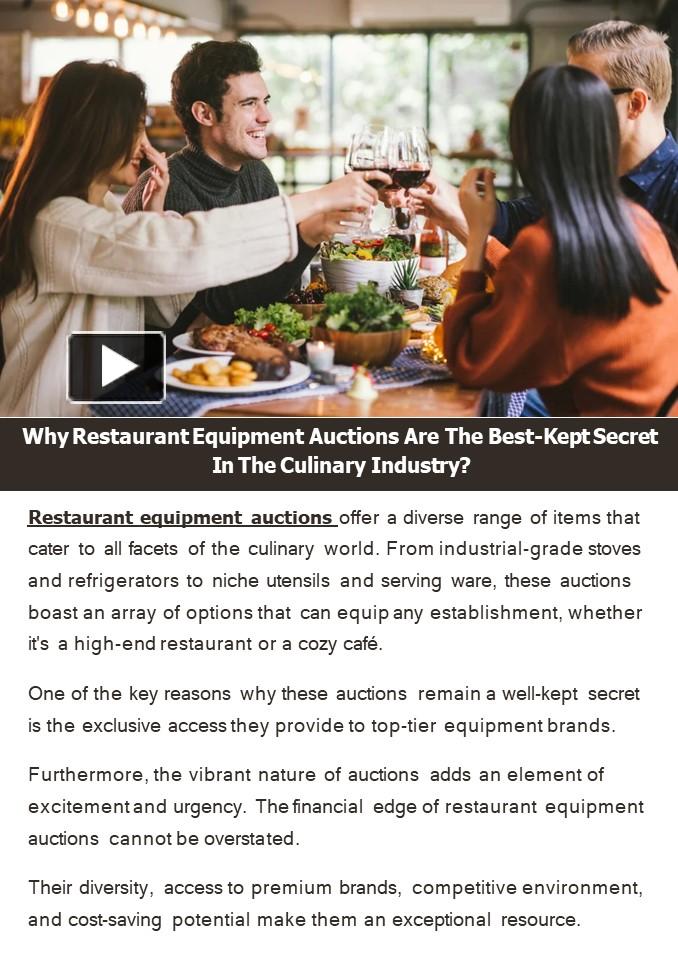 Why Restaurant Equipment Auctions Are The Best-Kept Secret In The ...