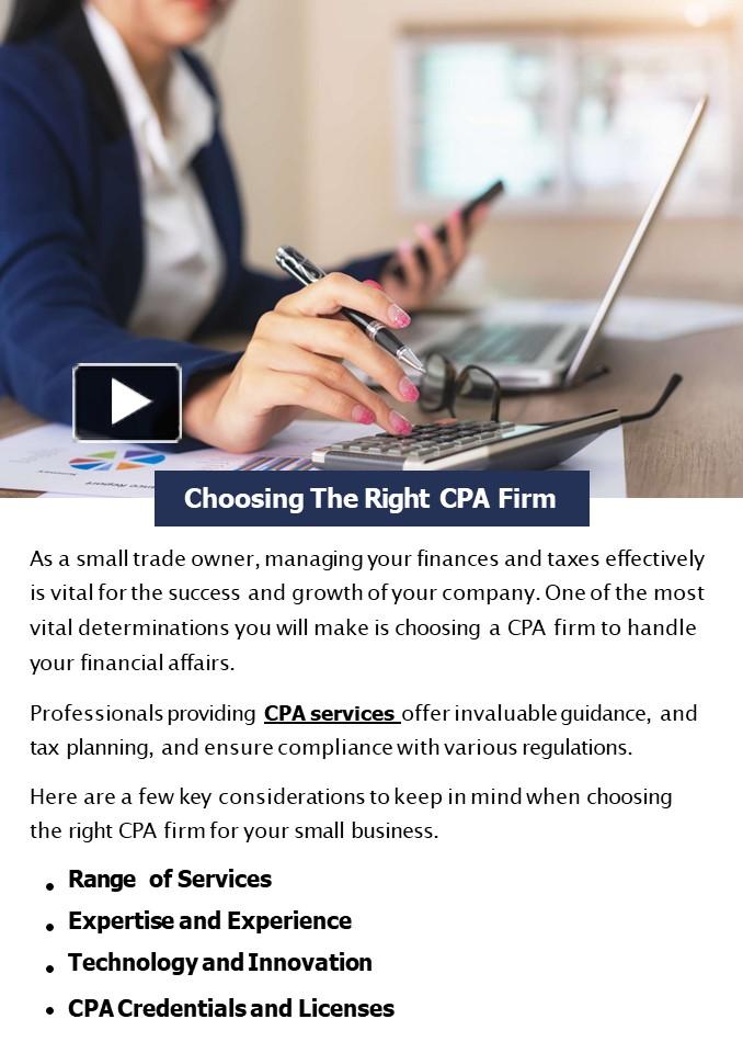 Choosing The Right CPA Firm presentation | free to download